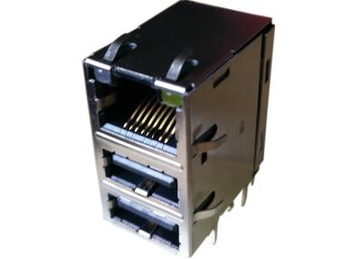 China 08C2-1G1T-06 With Dual USB Conn Magjack 3Port 100 Base-T RJ45 Shielded for sale