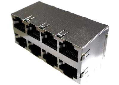 China 0833-2X4R-55-F Stacked 2x4 Conn Magjack 8Port 100 Base-T Rj45 Shielded No LED for sale