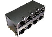 China 0833-2X4R-59-F Stacked 2x4 Conn Magjack 8Port 100 Base-T Rj45 Shielded No LED for sale