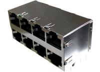 China 0864-2X4R-55-F Stacked RJ45 2x4 Conn Magjack 8Port 100 Base-T Rj45 Shielded for sale
