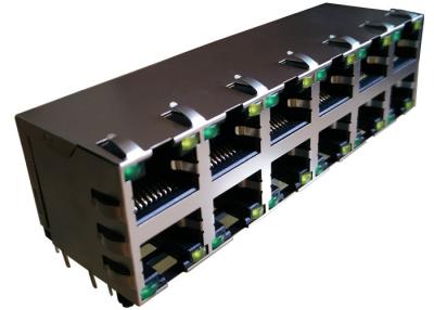 China 0854-2X6R-GK-F Stacked RJ45 2x6 Conn Magjack 1000 Base-T Shielded EMI Finger for sale