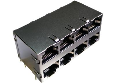 China 0863-2X4R-54-F Stacked 2x4 Conn Magjack 8Port 1000 Base-T Shielded EMI Finger for sale