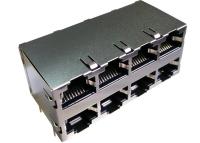 China 0879-2C4R-54 Stacked RJ45 2x4 Magjack 8Port 1000 Base-T Shielded EMI Finger for sale