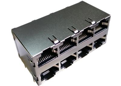 China 0833-2X4R-33-F Stacked 2x4 Conn Magjack 8Port 1000 Base-T Shielded EMI Finger for sale