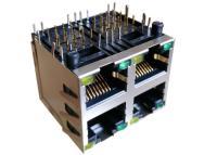 China C850-2C2R-54 Stacked RJ45 Magjack 4Port 1000 Base-T Through Hole Angle Right for sale