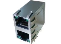 China 0833-2X1T-33-F Stacked RJ45 Magjack 2x1 Port 1000 Base-T Through Hole for sale