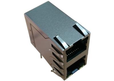 China 0844-2B1T-33-F Stacked RJ45 Magjack 2x1 Port 1000 Base-T Through Hole for sale