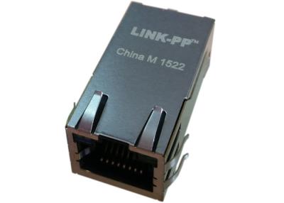 China 0826-1B1T-43-F Gigabit  Magjack 12 Cores Tab-Up 1Port 1000 Base-T RJ45 for sale