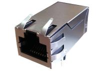 China 0816-1X1T-80-F Magnetic RJ45 Jack 1Port 1000 Base-T RJ45 Shielded Tab-Up for sale