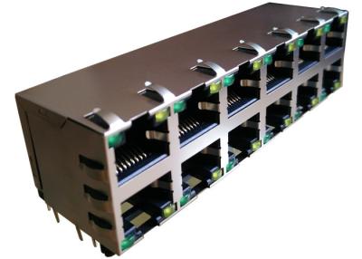 China DA6T10303 Stacked RJ45 10/100/1000 Base-T 2x6 Integrated Magnetics Connector for sale