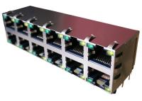 China DA6T00101 Stacked RJ45 10/100/1000 Base-T 2x6 Integrated Magnetics Connector for sale
