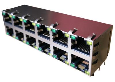 China DA6T00101 Stacked RJ45 10/100/1000 Base-T 2x6 Integrated Magnetics Connector for sale