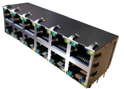 China DA4T103N3 Stacked RJ45 10/100/1000 Base-T 2x6 Integrated Magnetics Connector for sale