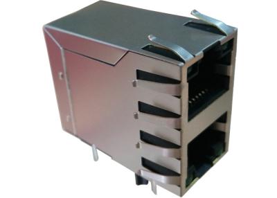 China DU1S201C4 / DU1T202A1 Stacked RJ45 Modular Jack Rj45 2x1 Magnetics 10/100Mbps for sale
