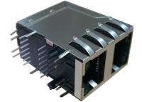 China DA1T002I3 / DA1T101J1 Stacked RJ45 2x1 Integrated Gigabit Ethernet Modular Jack for sale