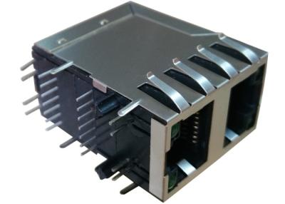 China DA1T002I3 / DA1T101J1 Stacked RJ45 2x1 Integrated Gigabit Ethernet Modular Jack for sale