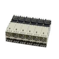 China 1761327-2 SFP Cage Connector 2x6 Port 20 X 12 Position 16 GB/S Through Hole Press-Fit for sale