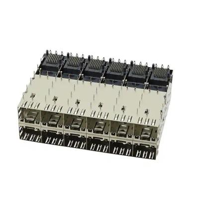 China 1761327-2 SFP Cage Connector 2x6 Port 20 X 12 Position 16 GB/S Through Hole Press-Fit for sale