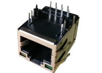China JFM24310-0122-4F Single Port Rj45 Connector With Integrated 10/100 Lan Tab-Up for sale
