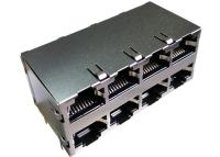 China 0811-2X4R-79-F 2x4 Stacked RJ45 8P8C LAN-Übertrager WE-RJ45LAN 10/100BaseT for sale