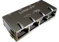 China HFJ14-2250E / HFJ14-2220E Ganged 1x4 Port 10/100BASE-TX RJ-45 Connectors for sale