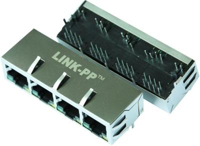 China HFJ14-2239E / HFJ14-2450E Ganged 1x4 Port 10/100BASE-TX RJ-45 Connectors for sale