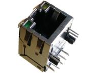 China RT7-114A1A1A Magnetic Jack RJ45 1X1 Tab Up 10/100 Ethernet PCB 8pin With LED for sale