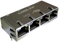 China 0826-1C4T-32-F Rj45 Multi Port jack 1x4 lan Rj-45 Port Gigabit Magjack Tab-up for sale