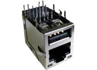 China 0821-1X1T-36 RJ45 USB Connector Magjack Combo Single USB Ext.Temp Rj45 naar USB for sale