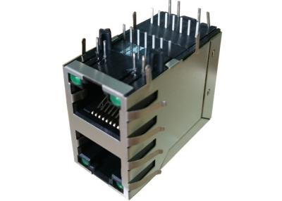 China 2x1 Gigabit Magjack With LED 0843-2B1T-33 Stacked Rj45 Modular Jack Connectors for sale