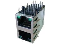 China Stacked 2x1 Rj45 Magjack With LED 0845-2G1T-S4 Modular Connectors 10/100Base-T for sale