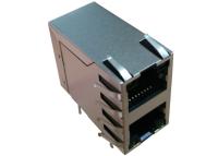 China 0879-2C1R-BV Stacked 2x1 Rj45 Magjack With LED Modular Connectors 10/100Base-T for sale