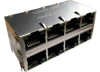 China 0863-2X4R-54 2x4 Gigabit WithLED Magjack 10/100/1000Base-TX Modular Connector for sale