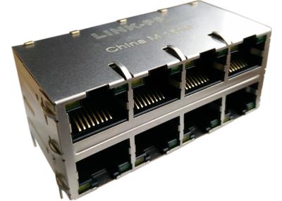 China 0863-2X4R-54 2x4 Gigabit WithLED Magjack 10/100/1000Base-TX Modular Connector for sale