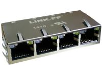 China 1761889-8 MAG45 Modular Jack 1X4 Low Profile Gigabit Shielded / Leds 6-1761889-8 for sale