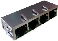 China 1761889-3 MAG45 Modular Jack 1X4 Low Profile Gigabit Shielded / Leds 2-1761889-1 for sale