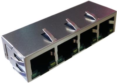 China 1761889-3 MAG45 Modular Jack 1X4 Low Profile Gigabit Shielded / Leds 2-1761889-1 for sale