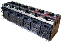 China 1840257-8 Stacked Rj45 Modular Jack Gigabit 2x6 MAG45 Ground Shield With Leds for sale