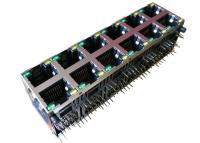 China 1840257-8 Stacked Rj45 Modular Jack Gigabit 2x6 MAG45 Ground Shield With Leds for sale