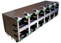 China 2-1840251-1 2x6 MAG45 Modular Jack Gigabit Circuit POE PLUS Shielded With Leds for sale