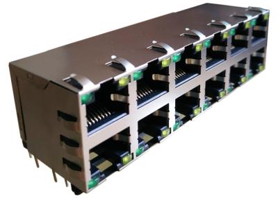 China 2-1840251-1 2x6 MAG45 Modular Jack Gigabit Circuit POE PLUS Shielded With Leds for sale