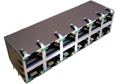 China 1840257-5 Stacked Rj45 Connectors 2x6 10/100/1000Base-T Magnetic 1840257-6 for sale