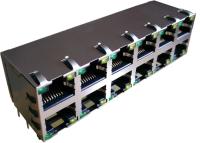 China 1-1840257-2 Rj45 Stacked Connectors 2x6 MAG45 Gigabit Ground SHIELD 1-1840257-3 for sale