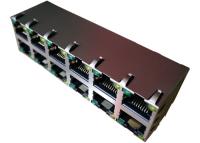 China 1-1840257-4 Stacked Rj45 Modular jack 2x6 Gigabit Shield W / LED 1-1840257-5 for sale