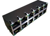 China 2-1840257-1 Stacked Rj45 Gigabit  Modular jack 2x6 Shield W / LED 2-1840257-2 for sale