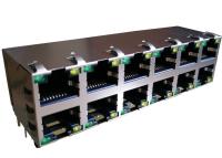 China 2-1840257-9 Rj45 2x6 Magnetics Stacked jack Gigabit Lan 10/100/1000Base-T for sale