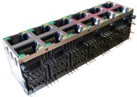China 1840267-3 2x6 MAG45 Gigabit POE PLUS Ground SHIELD,W / Leds 1840267-4 for sale