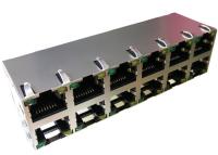 China 1840267-7 2x6 Stacked POE RJ45 Connector With 1000Base-T Speed for sale