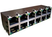 China 1840333 POE RJ45 Connector Stacked Jack Gigabit POE+ 2x6 POE Rj45 Pinout 1840353 for sale