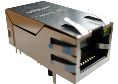 China 85793-1003 Gigabit Magnetic Jack 1x1 LED , 1000base-t Rj45 Pinout  85793-1006 for sale